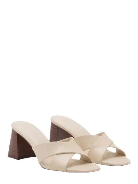 Mango Block Heel Sandals - Ecru