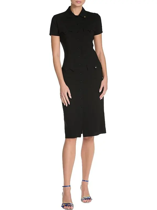 Versace Georgette Shirt Dress - Black