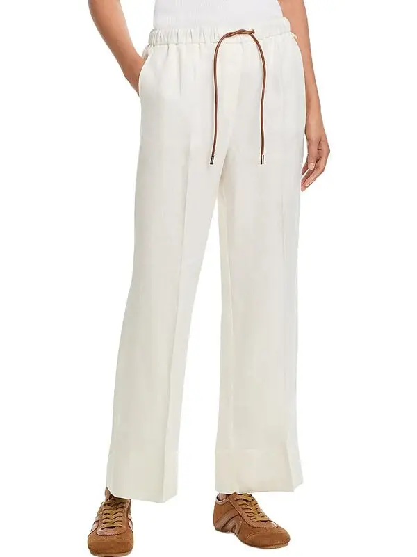 Herno Linen Drawstring Pants - White