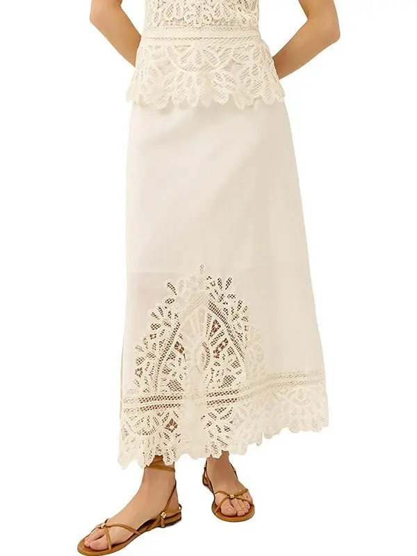 MARIE OLIVER Alexis Linen Skirt - Egret