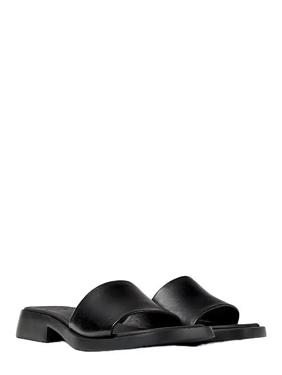 Camper Dana Leather Slides - Black
