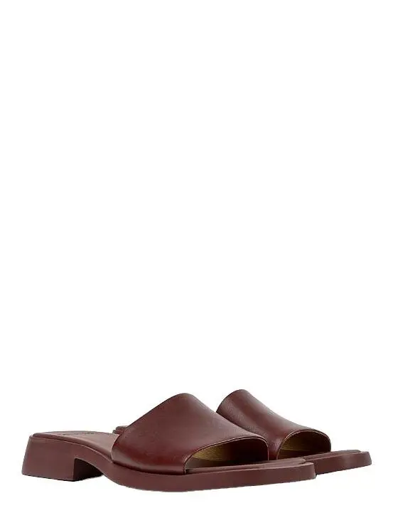 Camper Dana Leather Slides - Burgundy