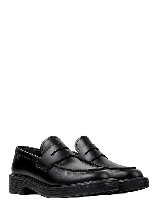 Camper Dean Leather Moccasin - Black
