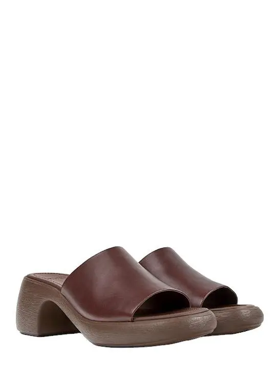 Camper Thelma Leather Slide Sandal - Brown