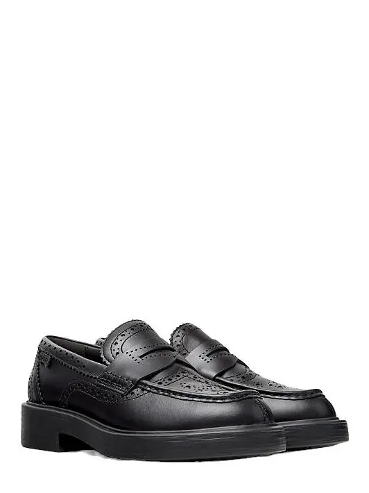 Camper Dean Twins Leather Moccasin - Black