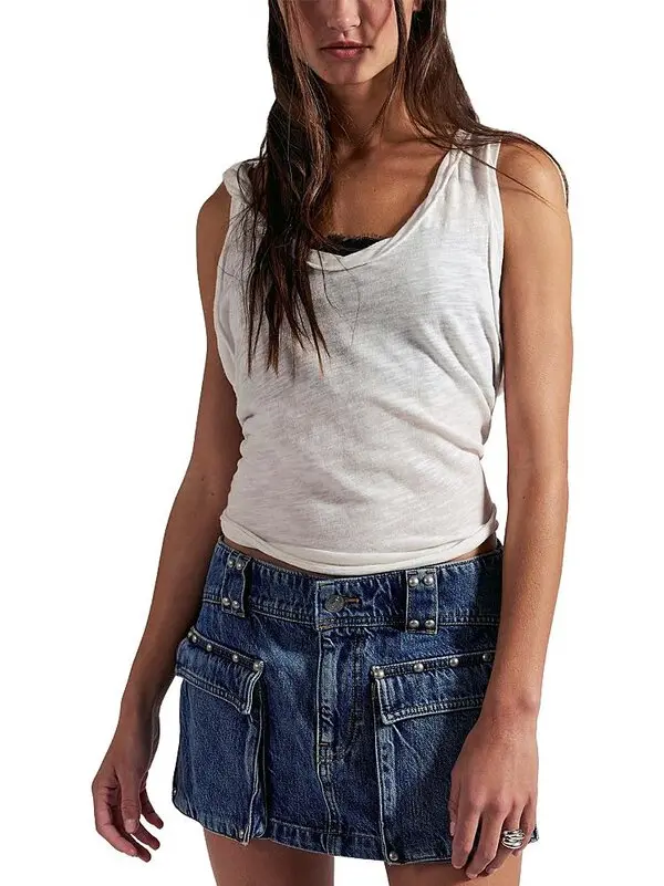 Free People Hera Studded Denim Mini Skirt - Juno