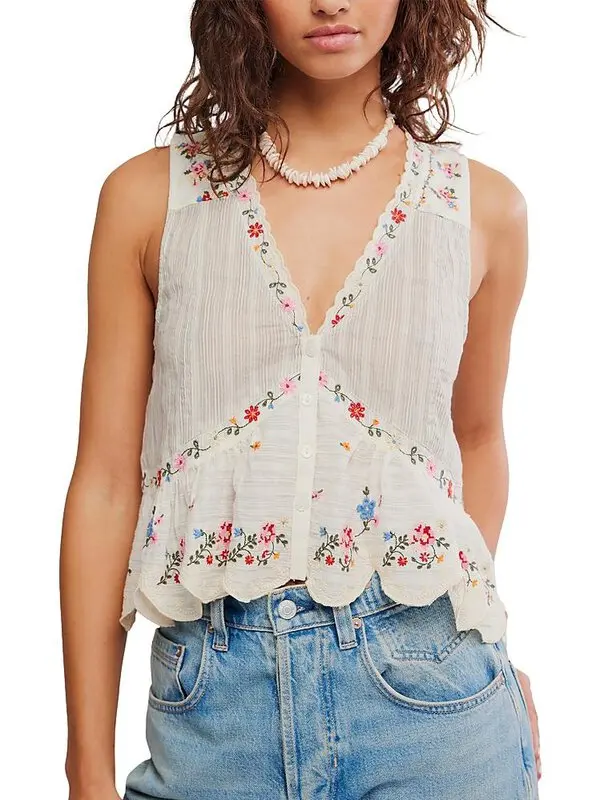 Free People Ellis Blouse - Tea Combo