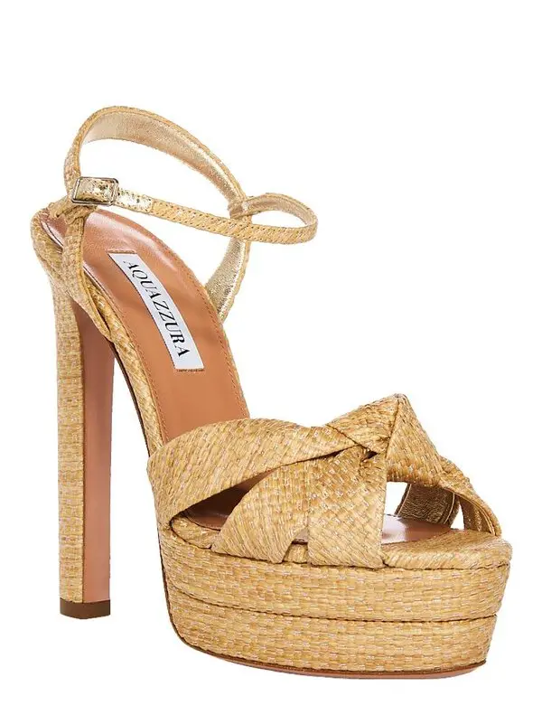 AQUAZZURA Nina Platform Sandals - Natural/silver