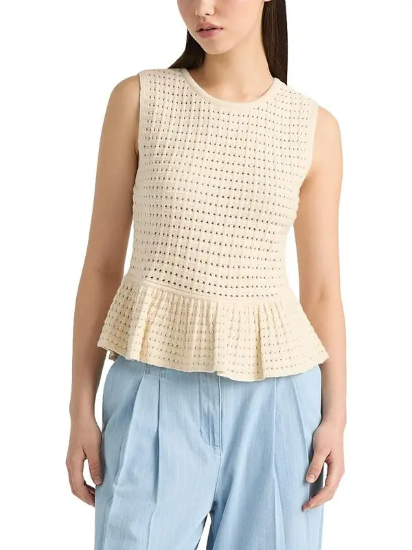 NVLT Sleeveless Peplum Sweater - Cream