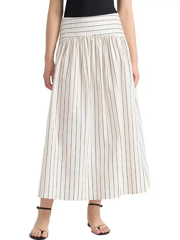 NVLT Maxi Stripe Skirt - Cream/ Black