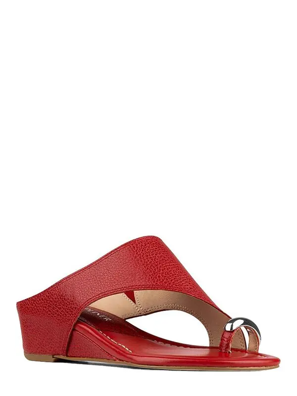 DONALD PLINER Vesna Toe Ring Wedge Sandals - Tomato