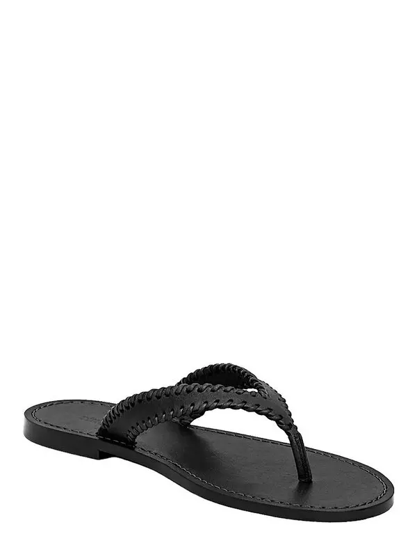 Cinq À Sept Jessica Leather Thong Sandals - Black