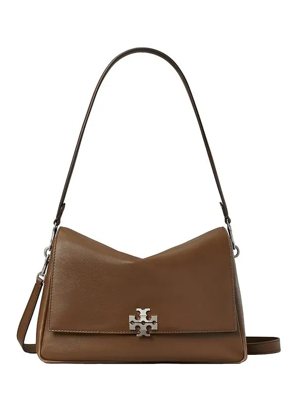 Tory Burch Charlie Leather Shoulder Bag - Malt Brown