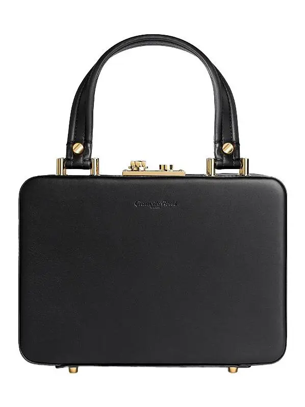 GIANVITO ROSSI Vali Handheld Bag - Black Calf Leather