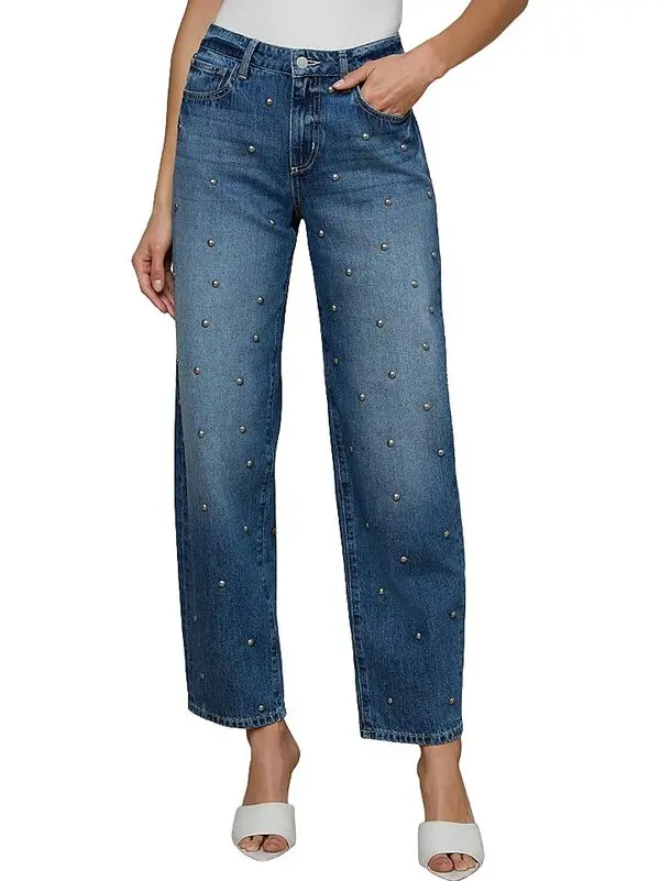 L'Agence Bex High-rise Studded Rodeo Jeans - Solvang