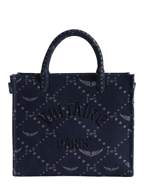 Zadig&Voltaire Angel Zv Monogram Denim Tote - Silent