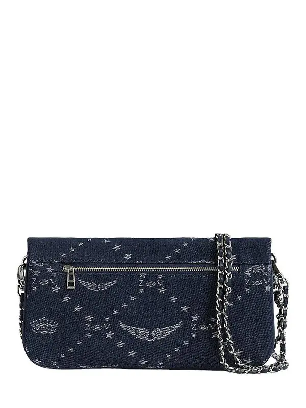 Zadig&Voltaire Rock Zv Monogram Denim Clutch - Silent