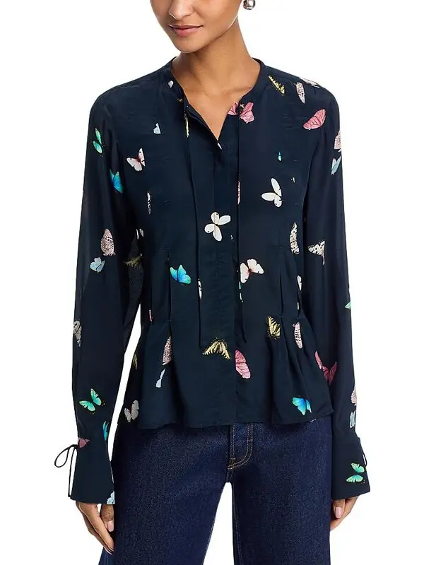 Rag & Bone Arden Printed Blouse - Black Butterfly