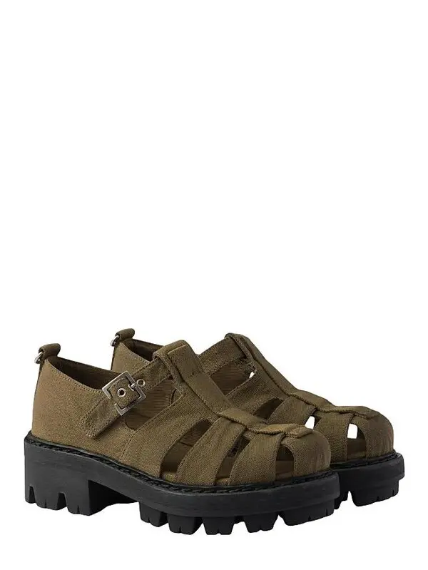 Prada Canvas Fisherman Sandals - Green
