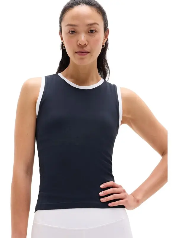 Athleta Momentum Flex Muscle Tank Top - Eclipse/white