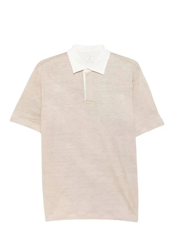 Eleventy Contrast-panel Polo Shirt - Neutrals