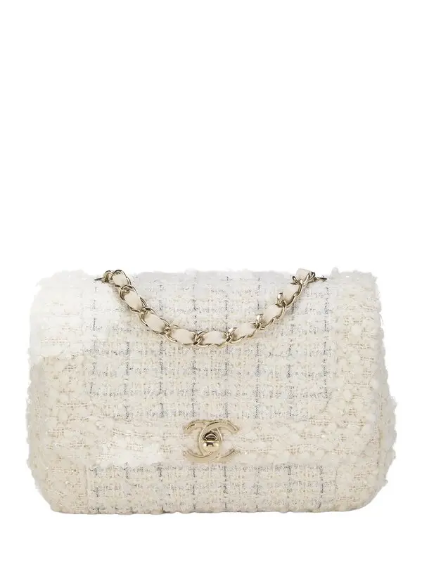 Chanel Tweed Rectangular Flap - White