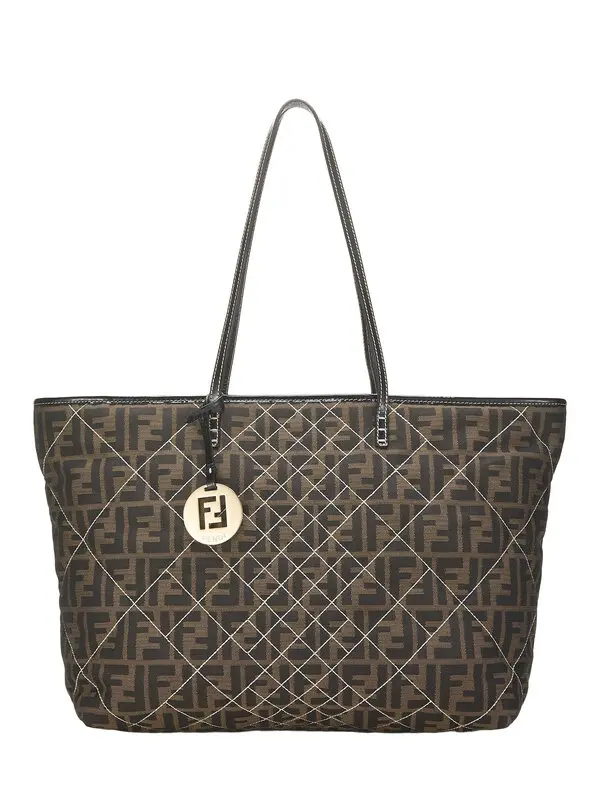 Fendi Zucca Quilted Tote - Black