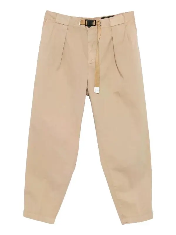 WHITE SAND Steve Belted Cotton Trousers - Neutrals