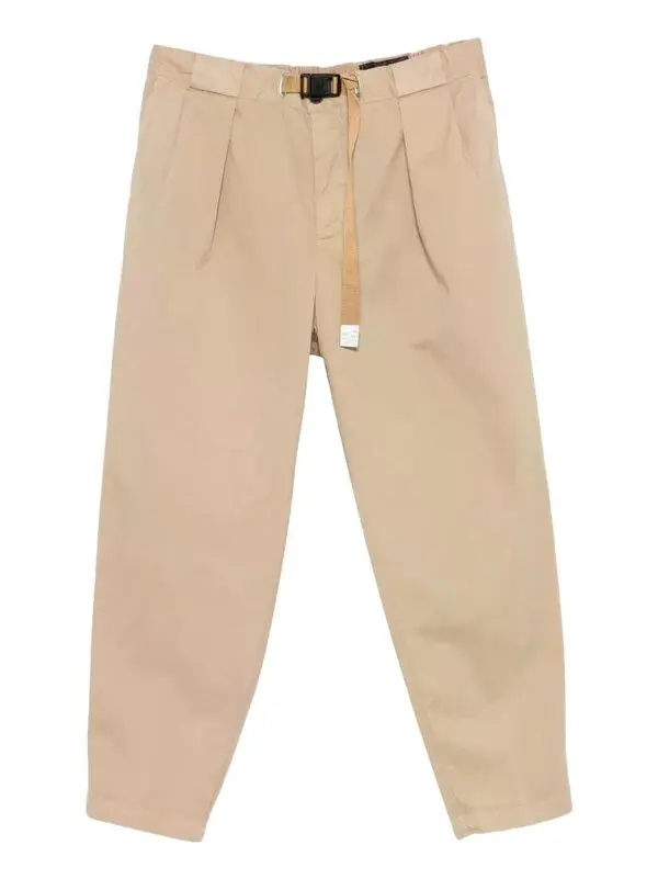 WHITE SAND Steve Belted Cotton Trousers - Neutrals