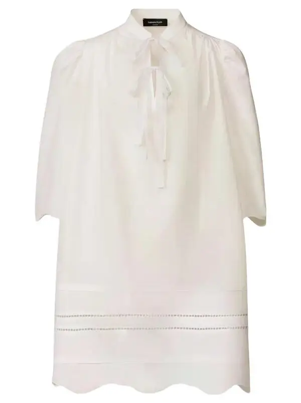 Fabiana Filippi Tie-neck Openwork Dress - White
