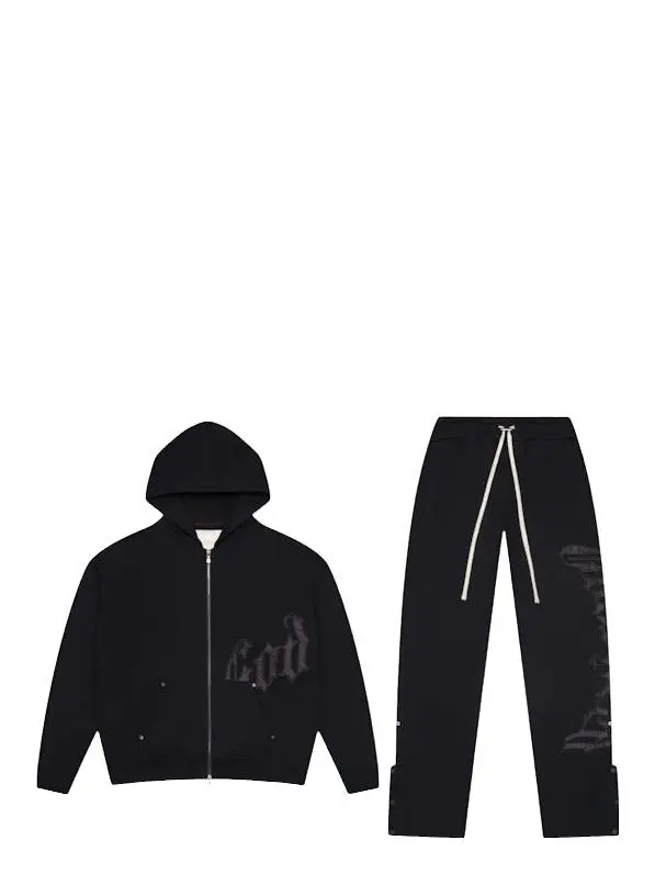GODSPEED Og Logo V2 Sweatsuit - Black Satin
