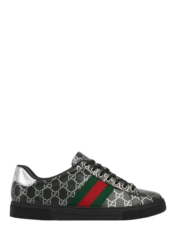 Gucci Ace Gg Monogram Sneakers - Black/silver
