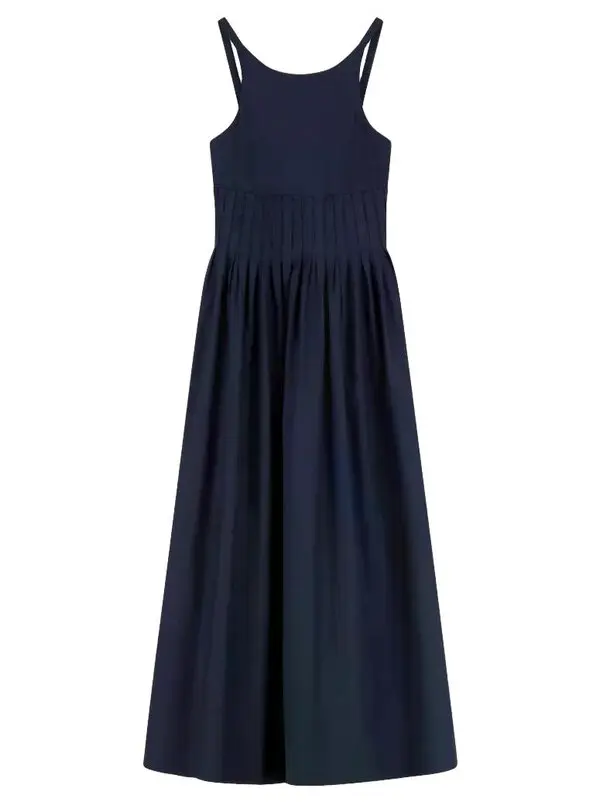 Emporio Armani Pleated A-line Maxi Dress - Blue