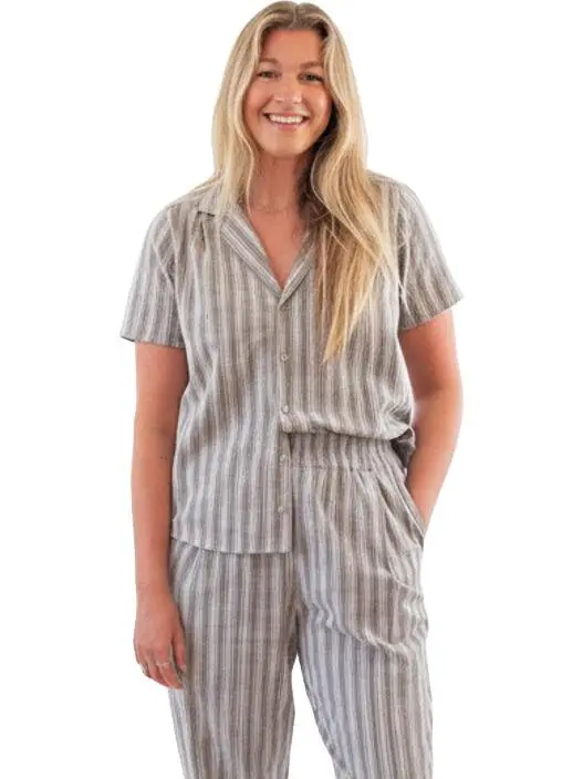 Ace & Jig Tasi Button-up Shirt With Notched Collar - Scribble