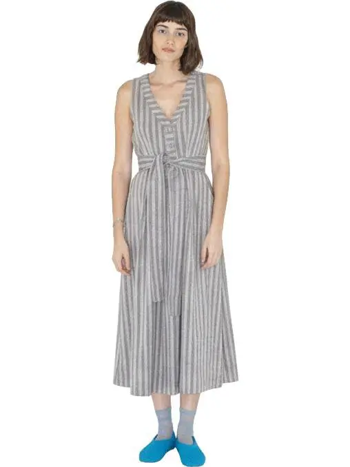 Ace & Jig Callie Sleeveless Belted V-neck Dress - Scribble