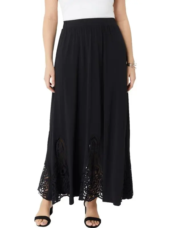 ROAMAN'S Lace Maxi Skirt - Black