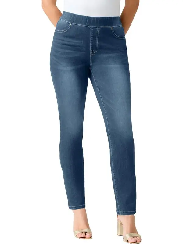 ROAMAN'S Straight Leg Stretch Jean - Medium Stonewash