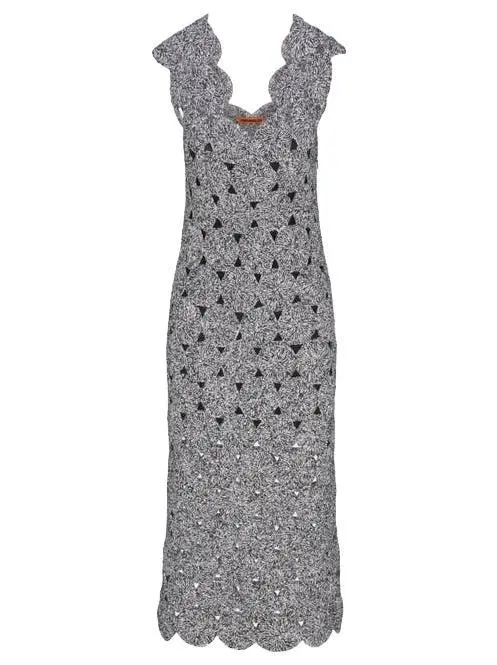 SIMONMILLER Muro Crochet Midi Dress - Black Space Dye