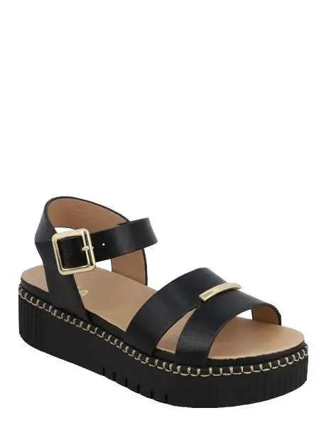 Mia Ankle Strap Platform Sandal - Black