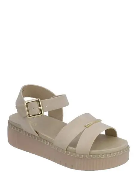 Mia Ankle Strap Platform Sandal - Ecru