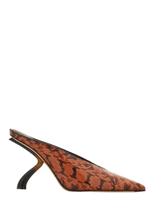 FERRAGAMO S-shaped Heel Mule - Natural