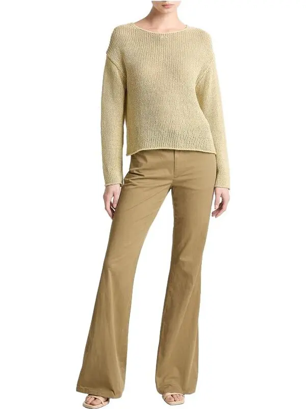 Vince Italian Stretch-cotton Flare Pant - Neutral