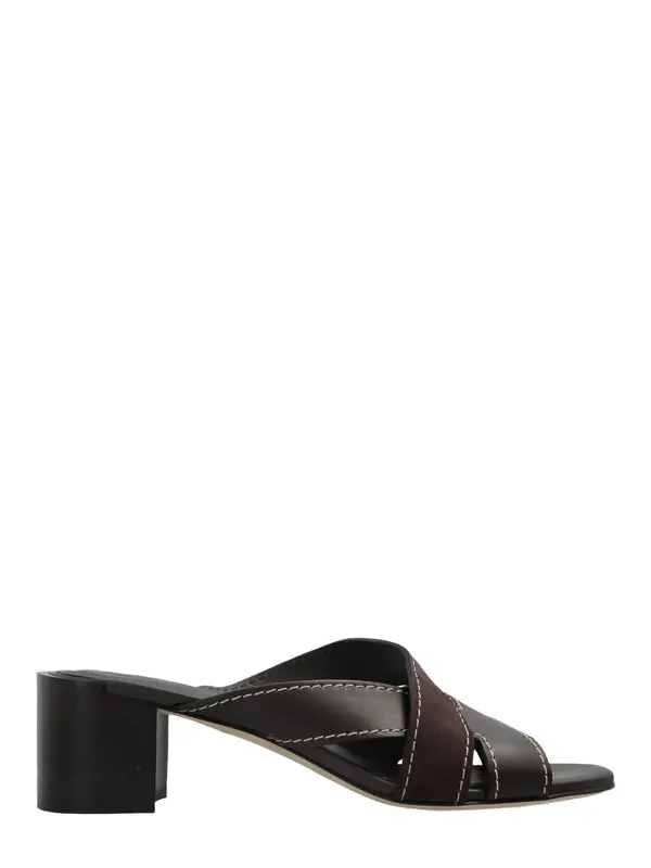 TOD’S Heeled Leather Mules - Brown