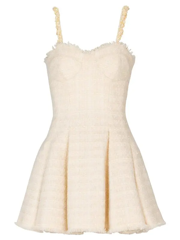 Balmain Tweed Shell Dress - White