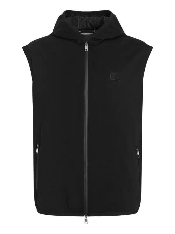 Dolce & Gabbana Technical Fabric Vest With Hood - Black