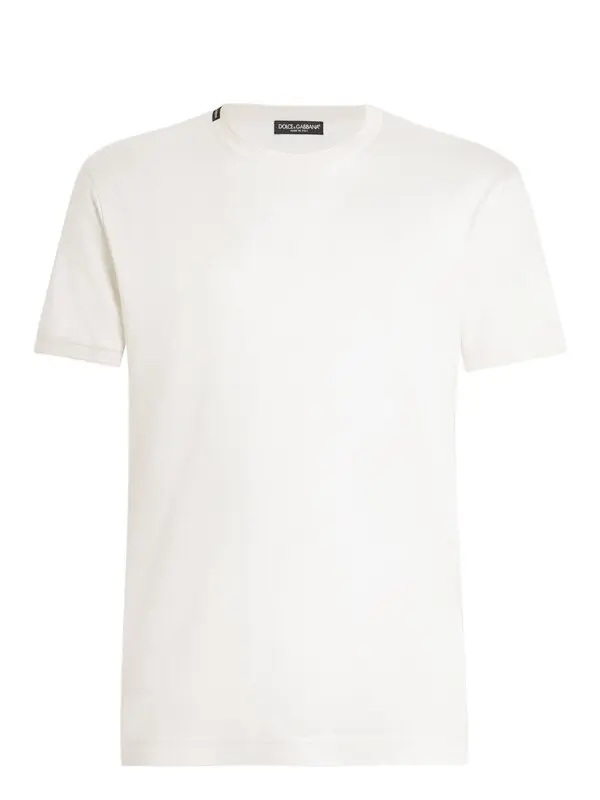 Dolce & Gabbana Short-sleeved Silk T-shirt - White
