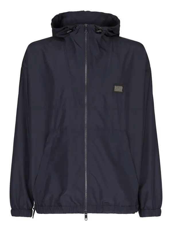 Dolce & Gabbana Nylon Jacket With Branded Tag - Blue