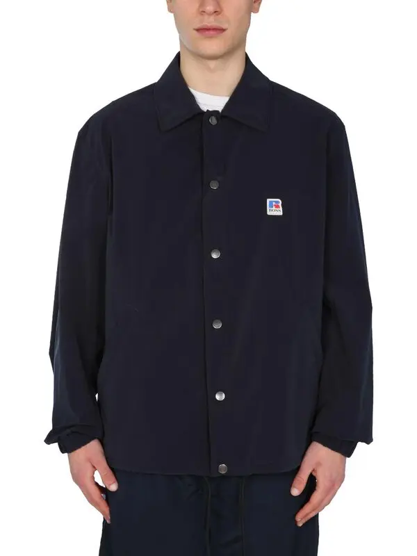 BOSS Relaxed Fit Jacket With X Russell Athletic Logo - Blue