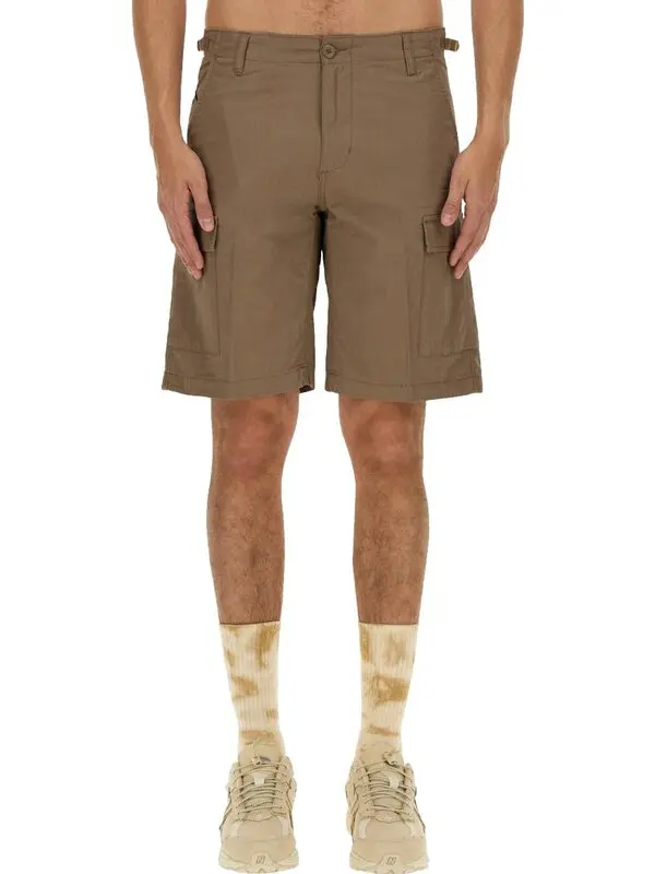 Carhartt Work In Progress Cotton Bermuda Shorts - Beige