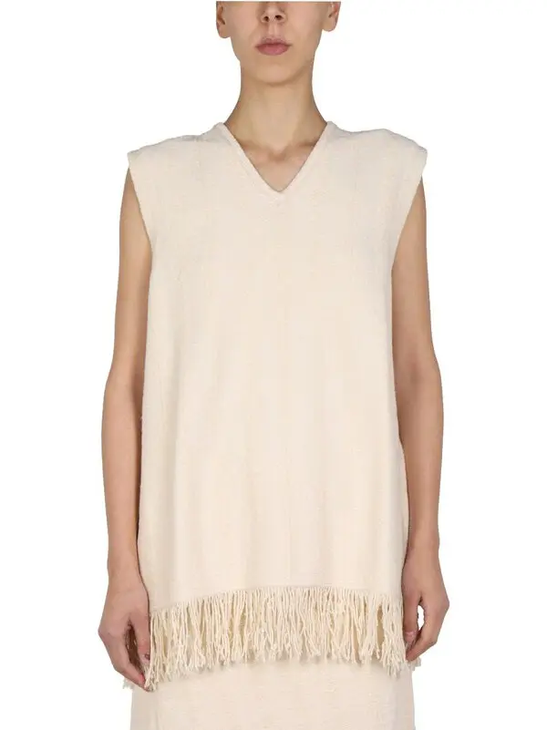 JIL SANDER V-neck Top - Powder